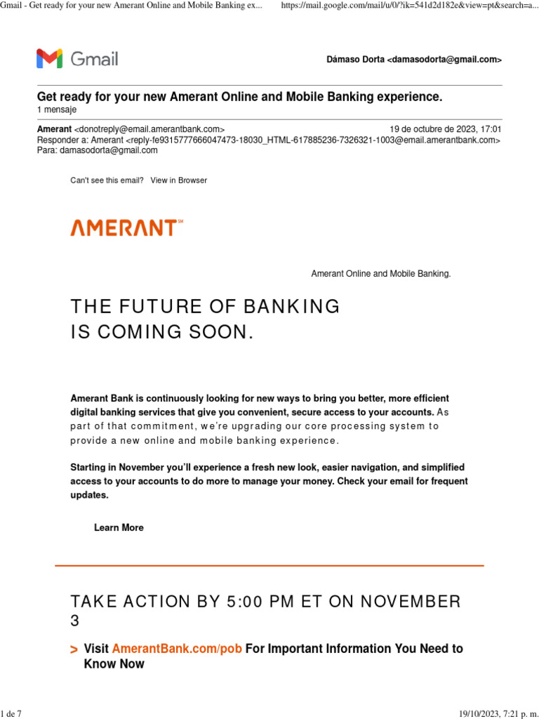 Amerant - Get Ready For Your New Amerant Online and Mobile Banking Experience | PDF