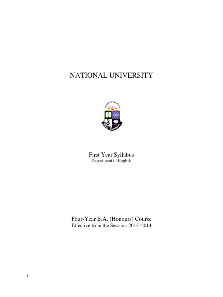 Honours 1st Year Syllabus doc 1 PDF