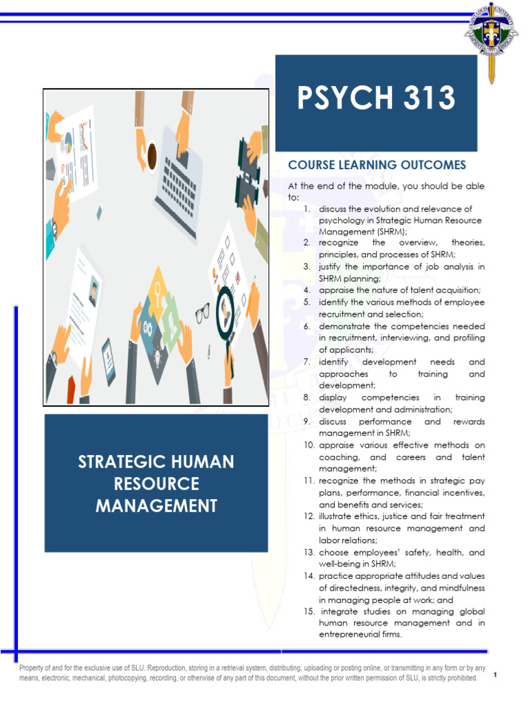 Psych 313 - SHRM - MODULE - 2022-2 | PDF | Human Resource Management | Recruitment
