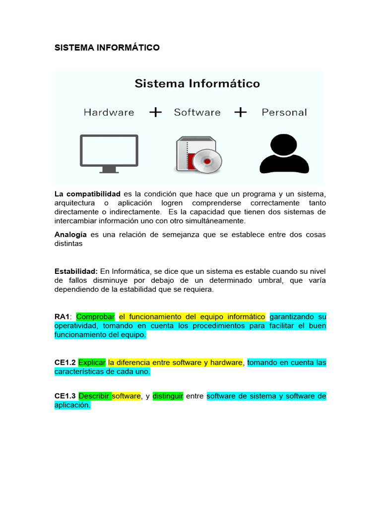 Componentes De Un Sistema Informatico Pdf
