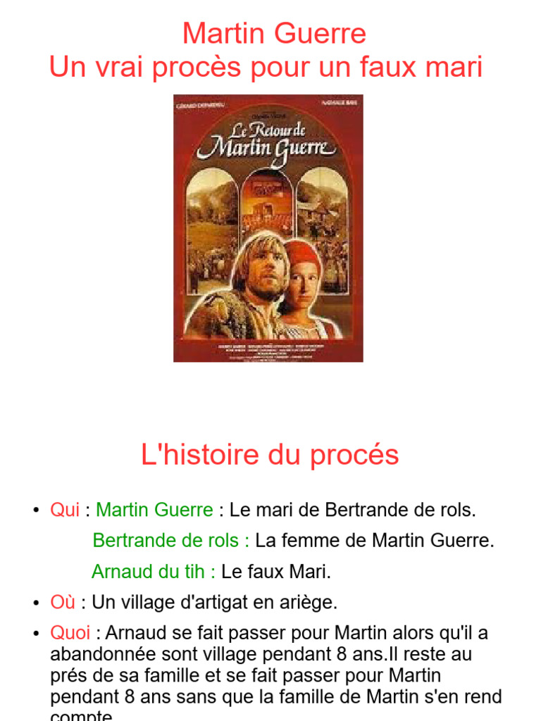 Le procès de Martin Guerre : une imposture | PDF