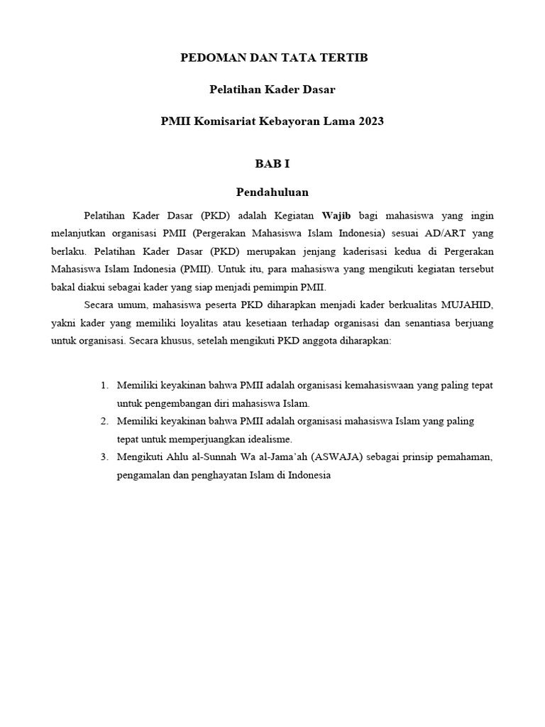 Pedoman Dan Tata Tertib PKD 2023 | PDF