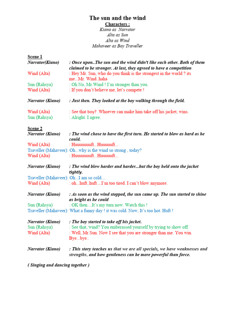 The Sun and The Wind Script Newest | PDF | History