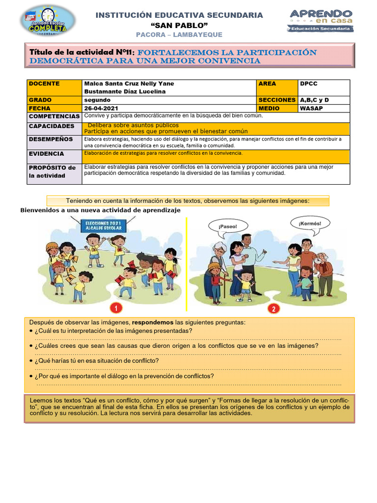 DPCC 2° ACT_APR_ 11 TERCERA 3° | PDF | Democracia | Ideologías políticas