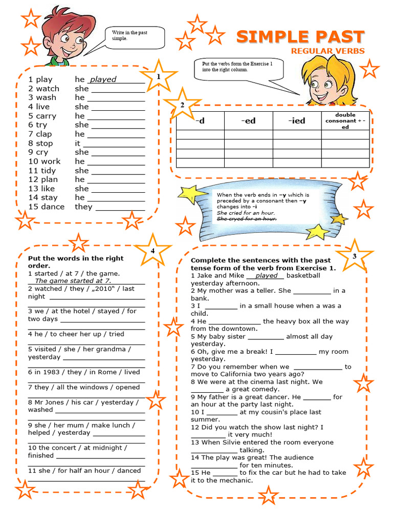 Simple Past Mock Test | PDF | Grammatical Tense | Linguistics