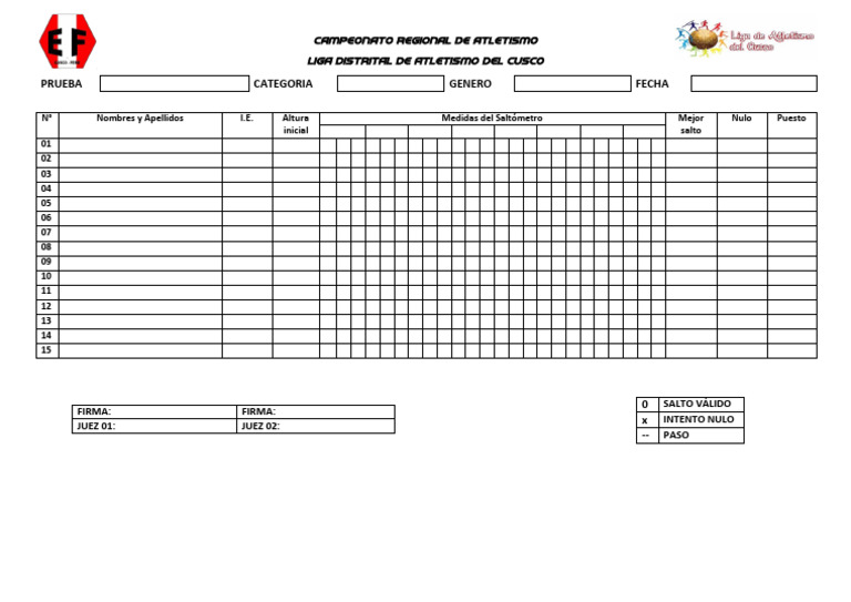 Planilla Salto Alto (3) | PDF
