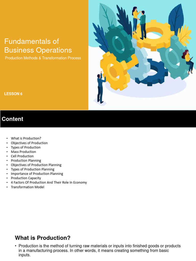 L6 - Production Method & Transformation Process | PDF | Factors Of ...