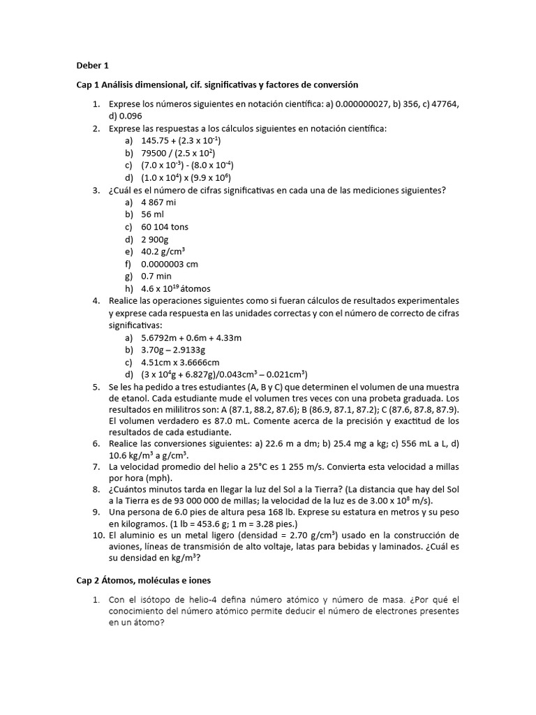 Deber 1 Cap 1 y 2 | PDF