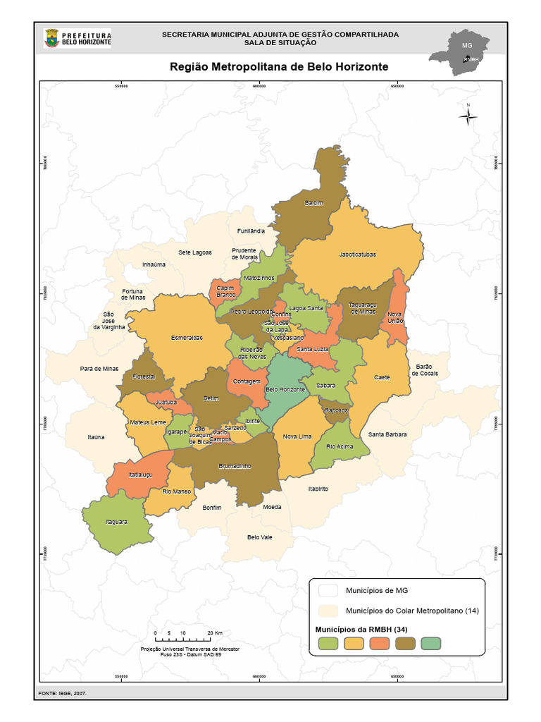 Mapa Da Regiao Metropolitana de Belo Horizonte | PDF