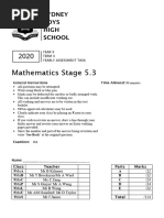 Year 8 Maths Test - Yearly Exam - Questions | PDF | Area | Mathematics