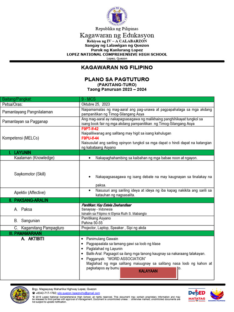 DLP-Template-for-Observation Mav | PDF