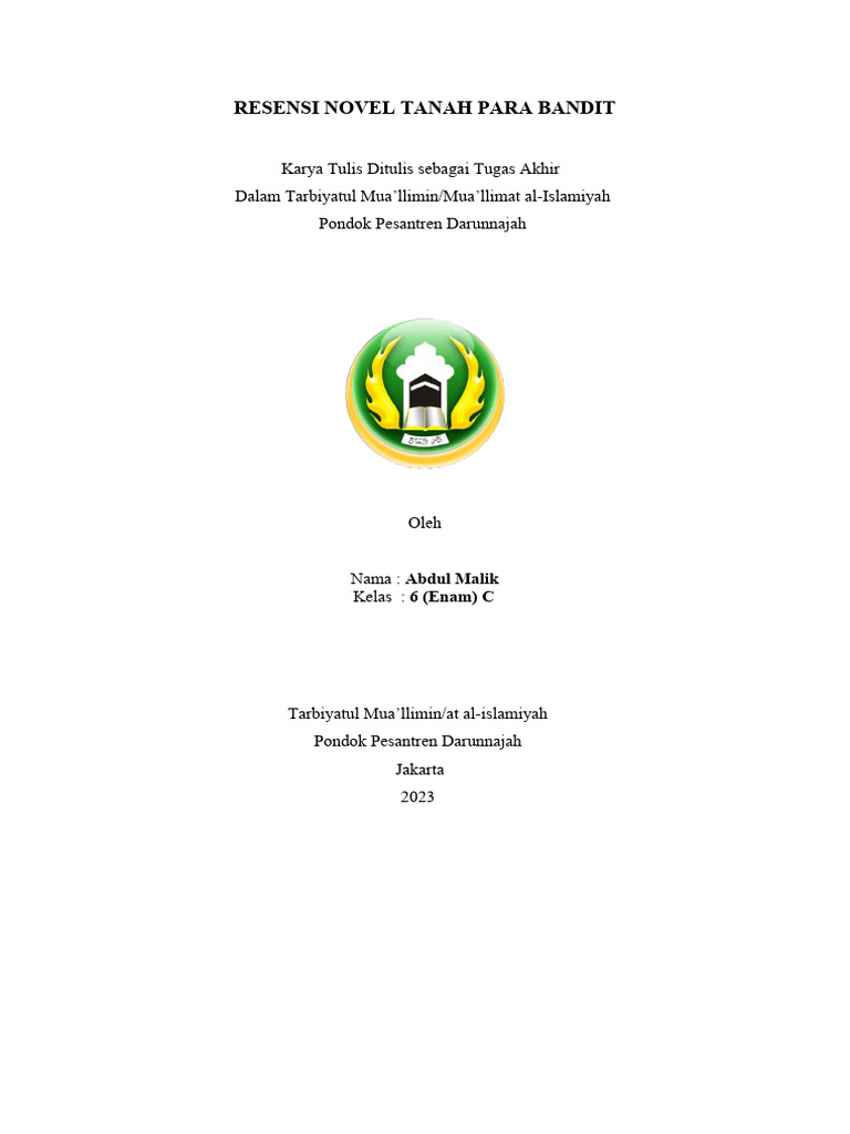 Resensi Buku Tanah para Bandit | PDF