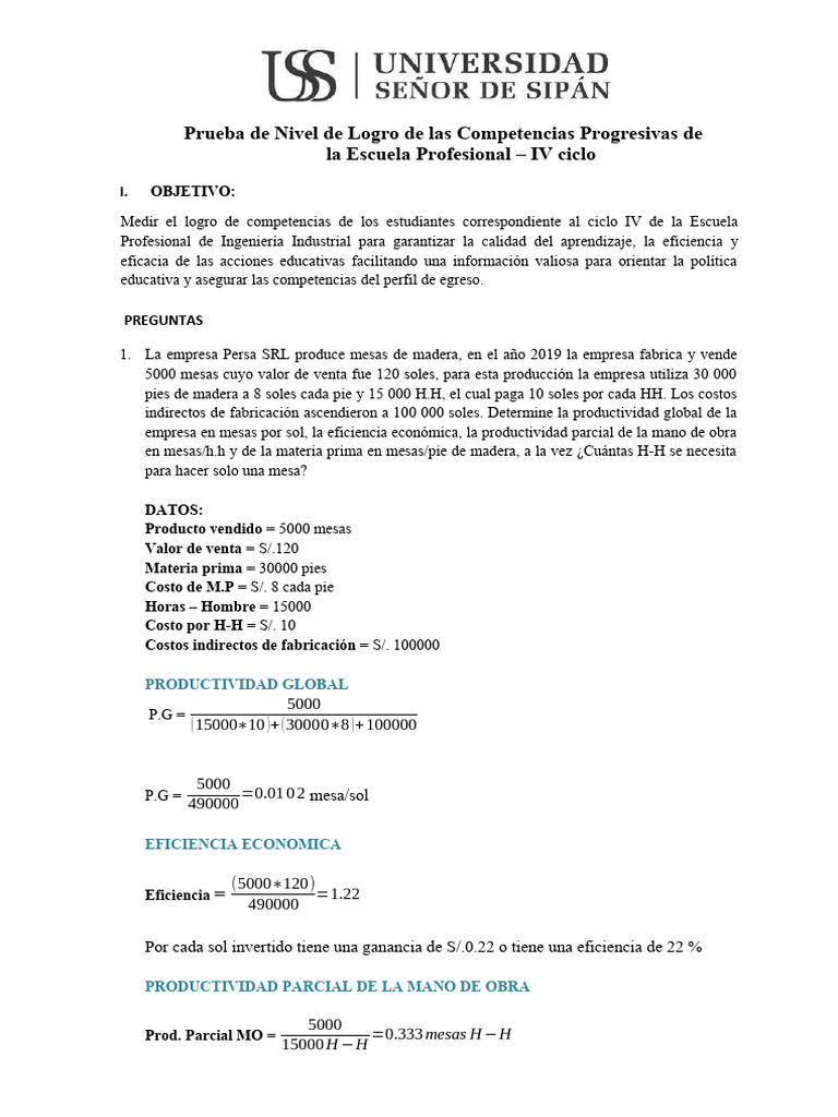 Prueba de Nivel de Logro - Iv Ciclo | PDF
