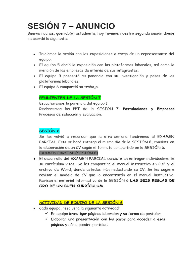 SESIÓN 7 | PDF | Plan de estudios