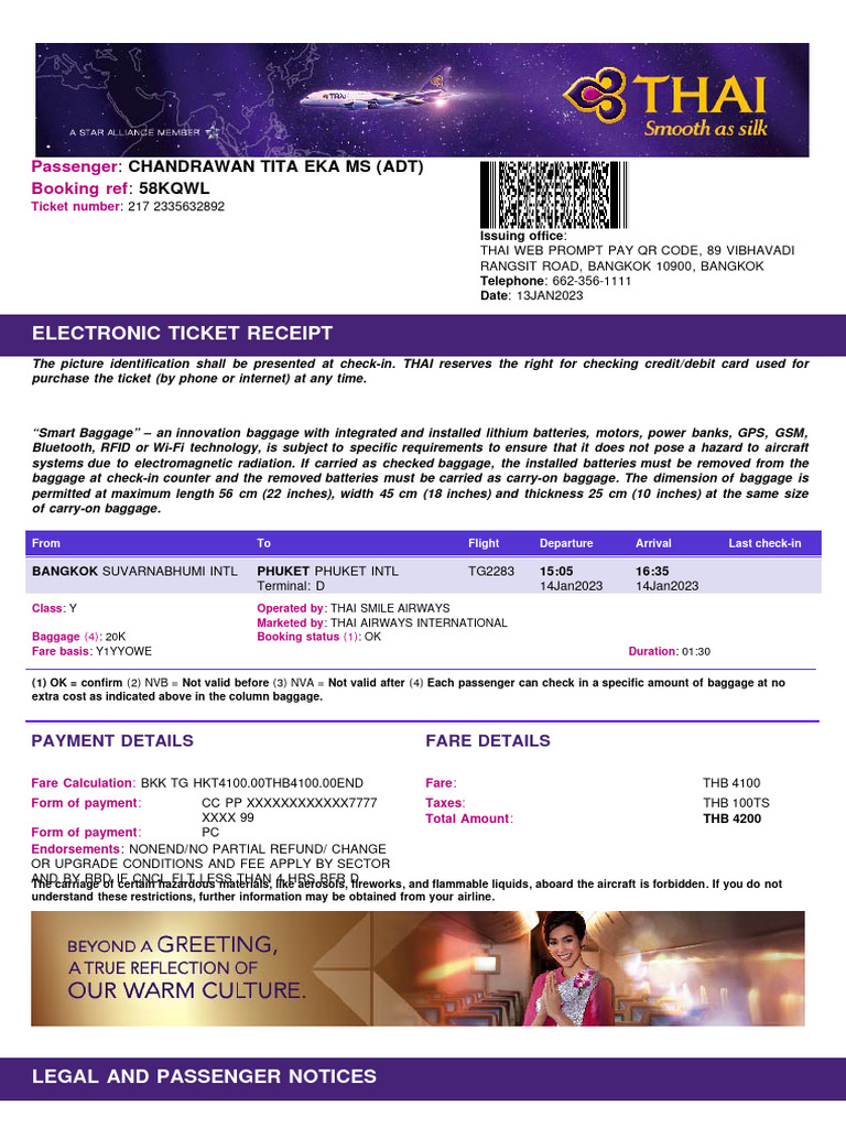 Your Electronic Ticket-EMD Receipt | PDF
