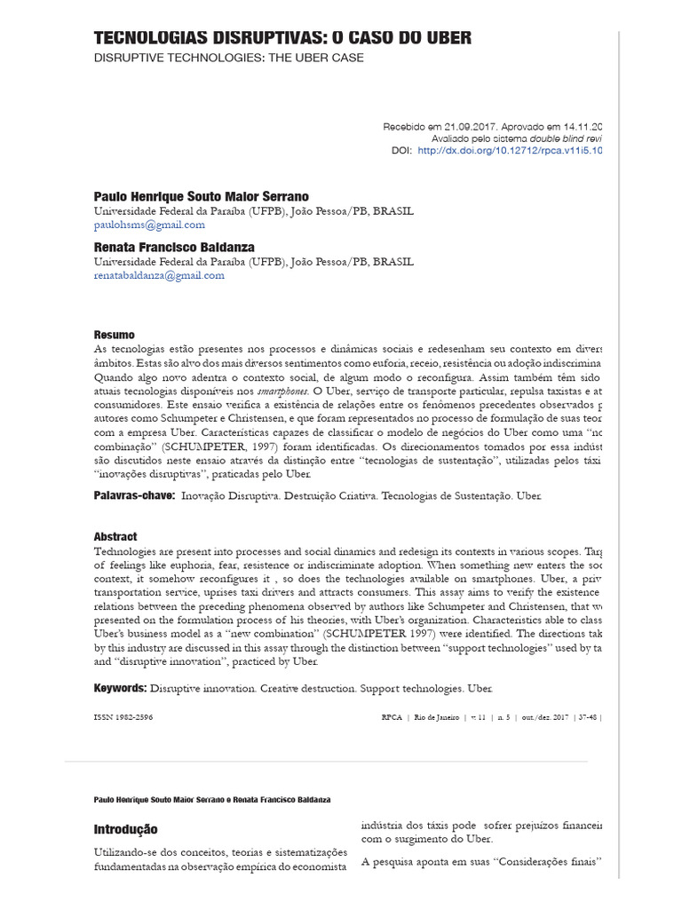 Estudo de Caso Uber | PDF