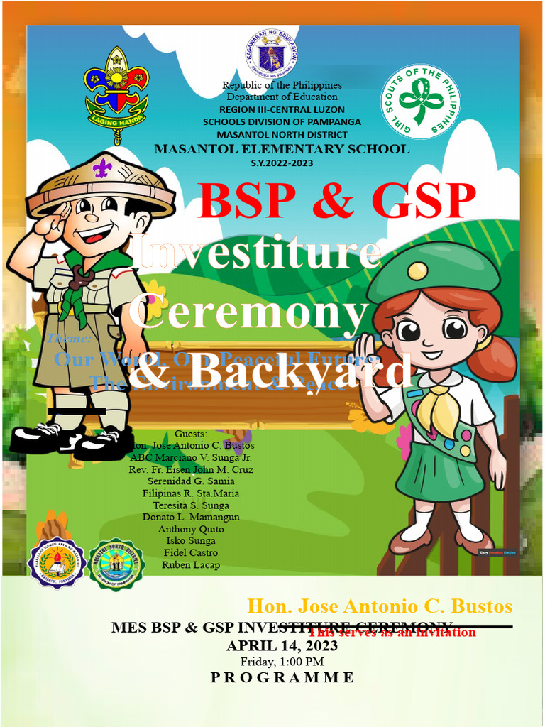 BSPGSP Programme 2023 | PDF | Scouting | Philippines