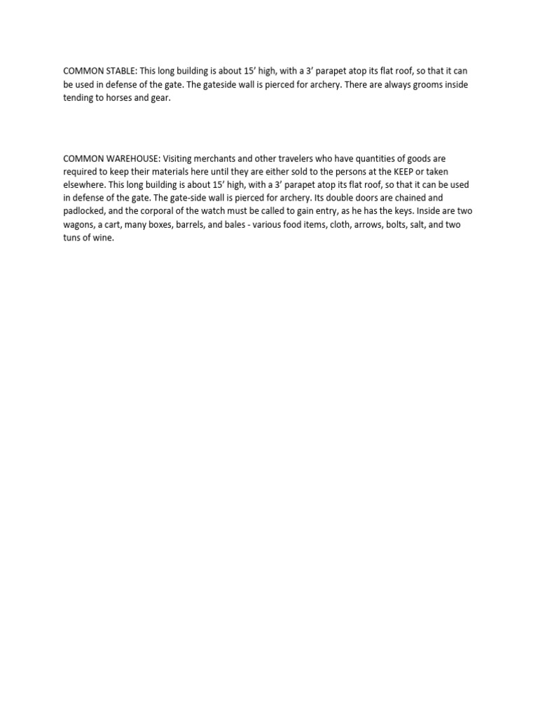 B2 Keep On The Borderlands Detailed Keep Maps | PDF