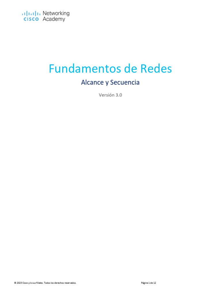 Spanish - Networking Essentials v3.0 Scope and Sequence | PDF | Red de computadoras | Protocolos ...