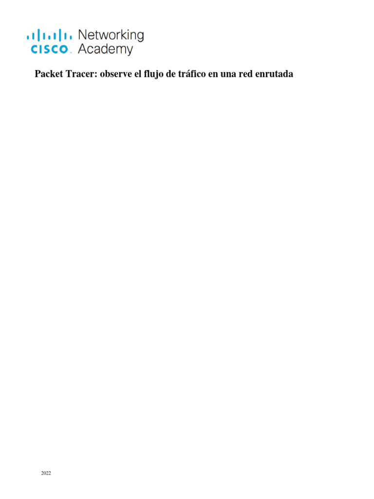 14.3.3 Packet Tracer - Observe Traffic Flow in A Routed Network - ILM | PDF | Enrutador ...