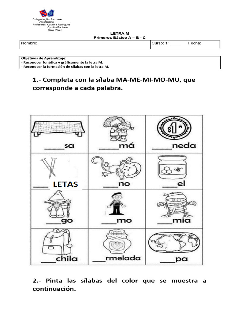 GUÍA LENGUAJE LETRA M | PDF