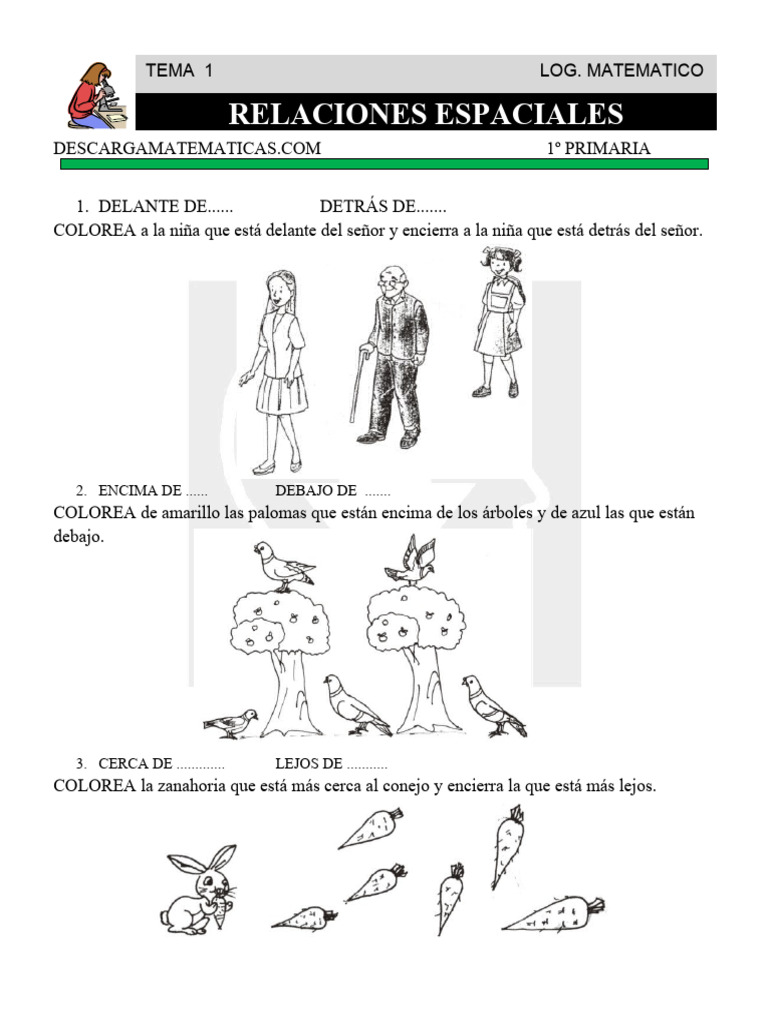 01 Relaciones Espaciales Matemática Primero de Primaria | PDF