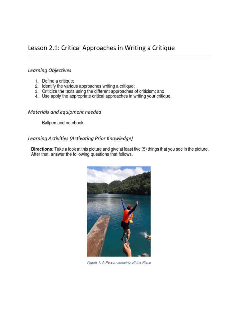 Writing Effective Critiques | PDF