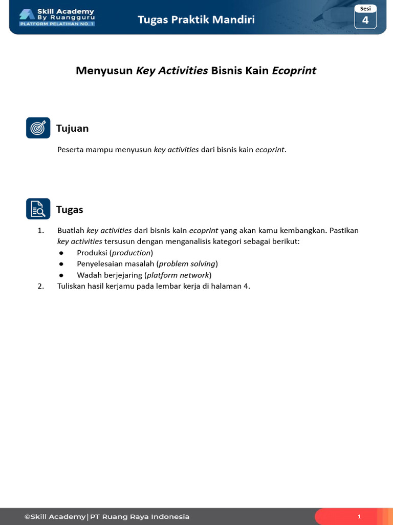 TPM 4 Key Activities Kain Ecoprint | PDF | Seni