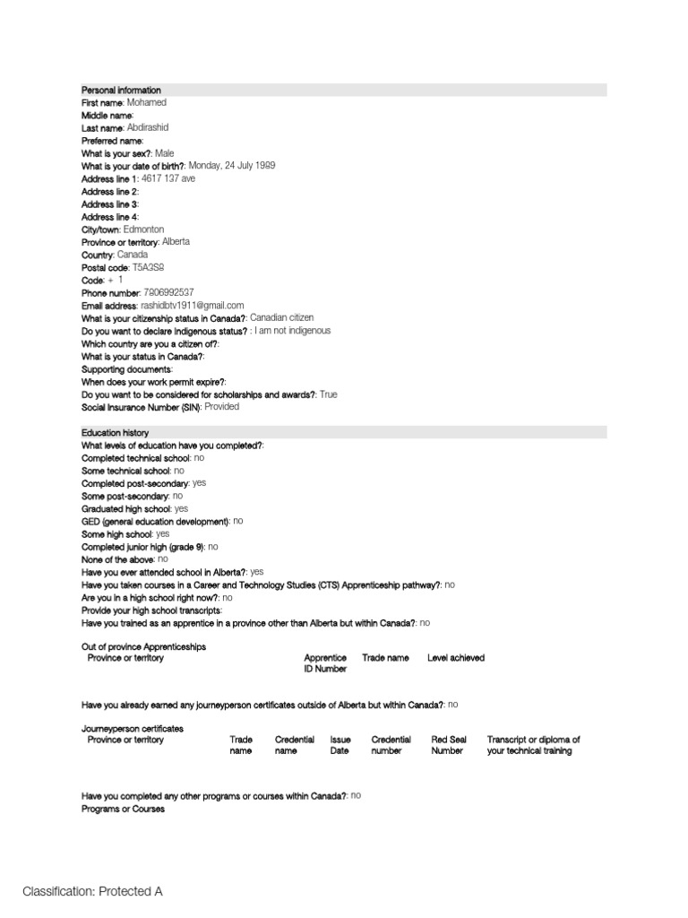 Applicant Application Summary | PDF | Apprenticeship | General Educational Development