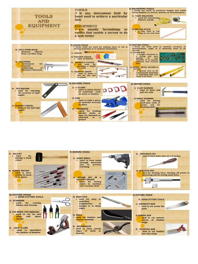 Tools and Equipment | PDF