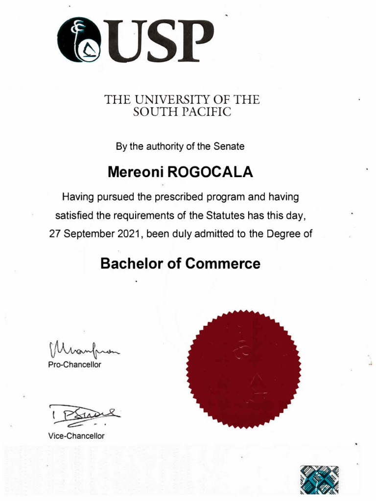 Bachelor of Commerce Degree Mereoni Rogocala | PDF