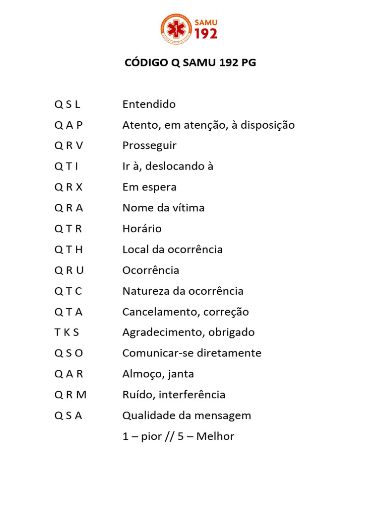 Codigo Q SAMU | PDF