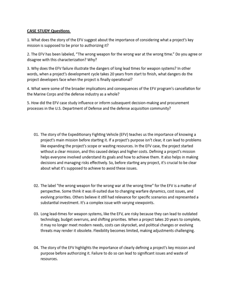 Case Study Q & A | PDF | Procurement | Risk