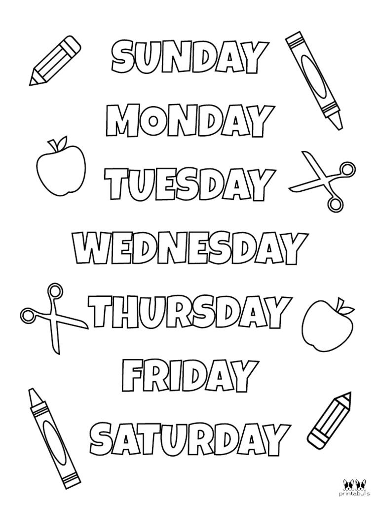 Coloring the Days of the Week | PDF