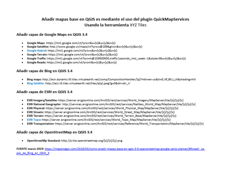 URL para Agregar Capas en QGIS 3.4 | PDF URL para Agregar Capas en QGIS 3.4 | PDF