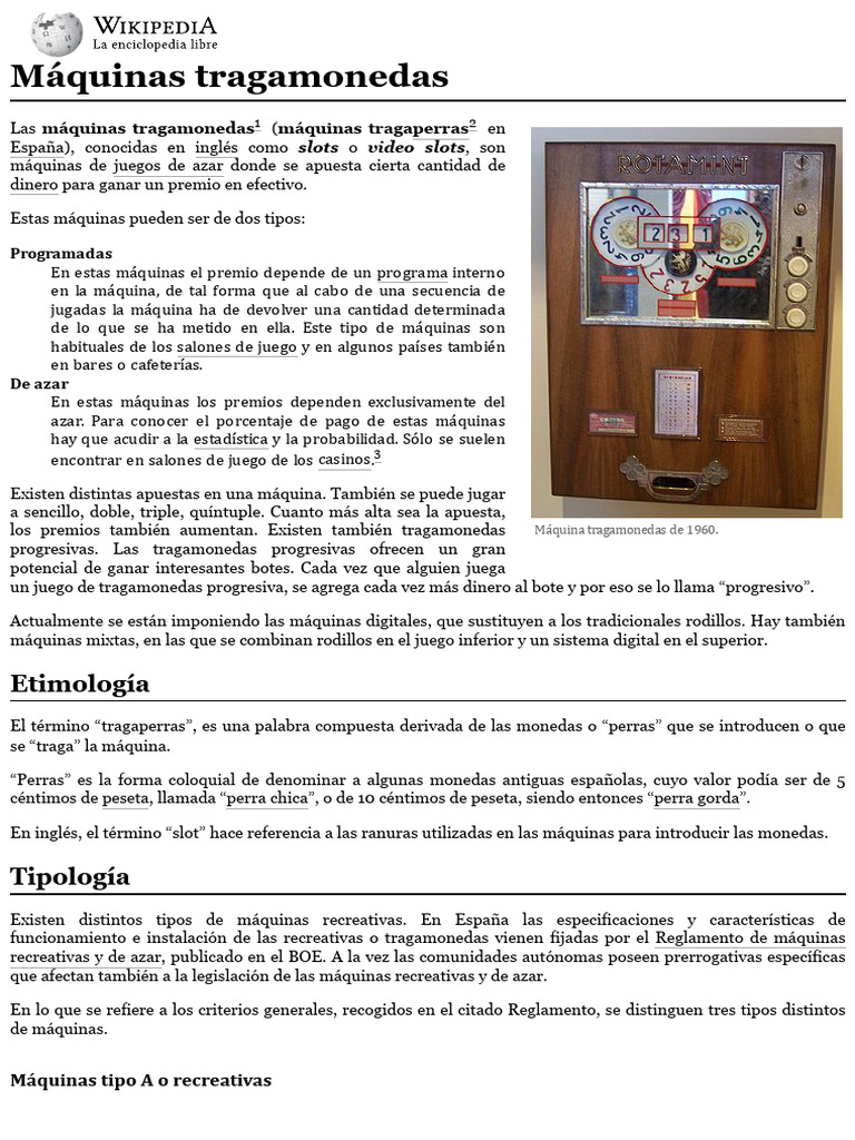 Máquinas Tragamoneda | PDF