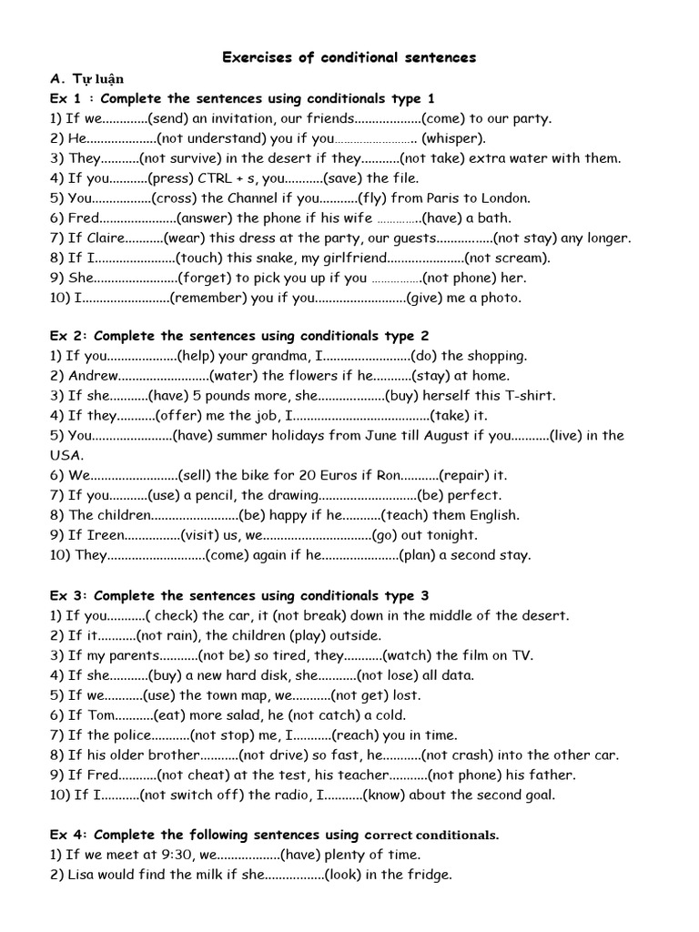 4 - Conditional Sentences (Ty 1,2,3) | PDF | Language Arts & Discipline