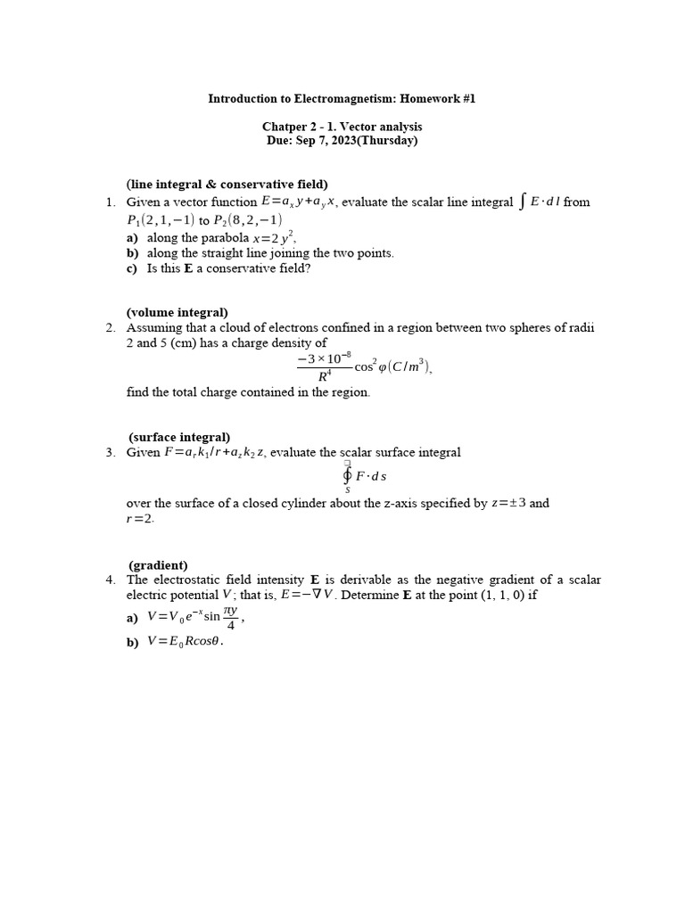 Theory Homework #1 | PDF