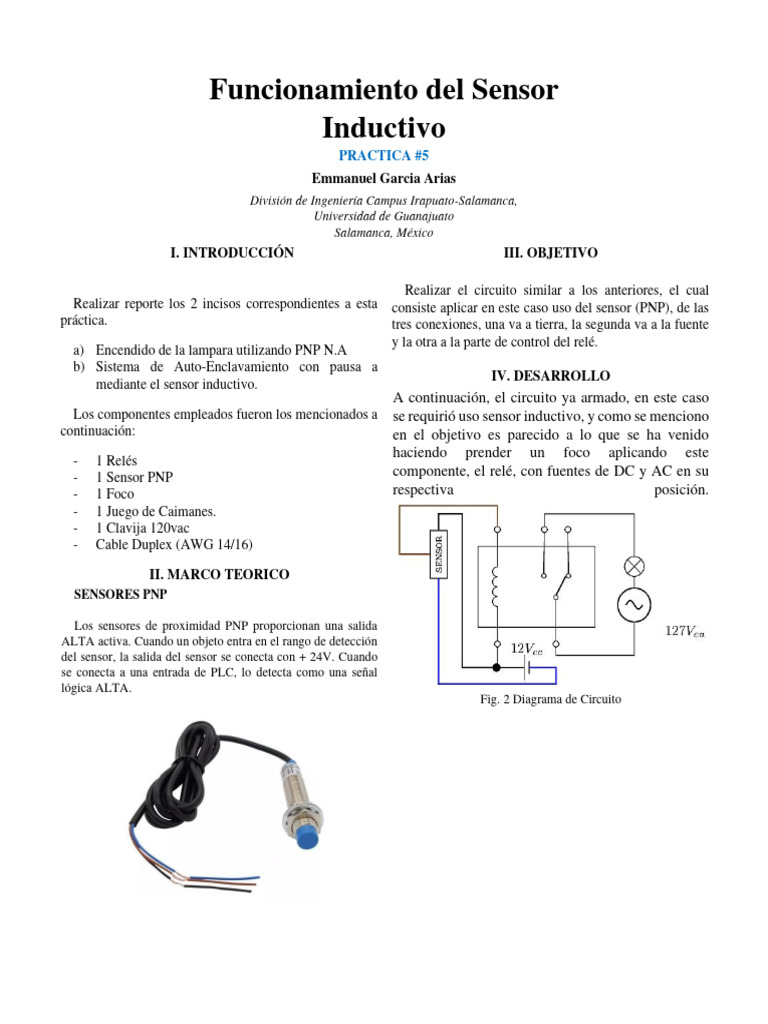 Practica #5 (Sensor Inductivo) | Descargar gratis PDF | Relé | Electricidad