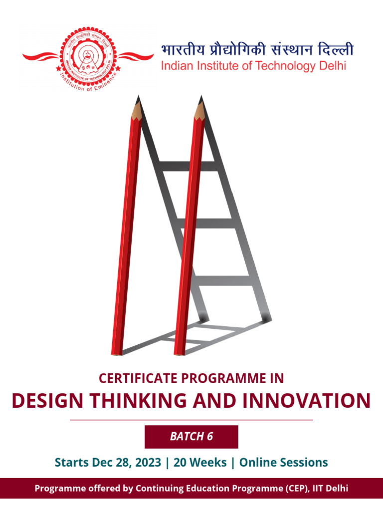 Brochure IITD DTI B6 R4 | PDF | Design Thinking | Innovation