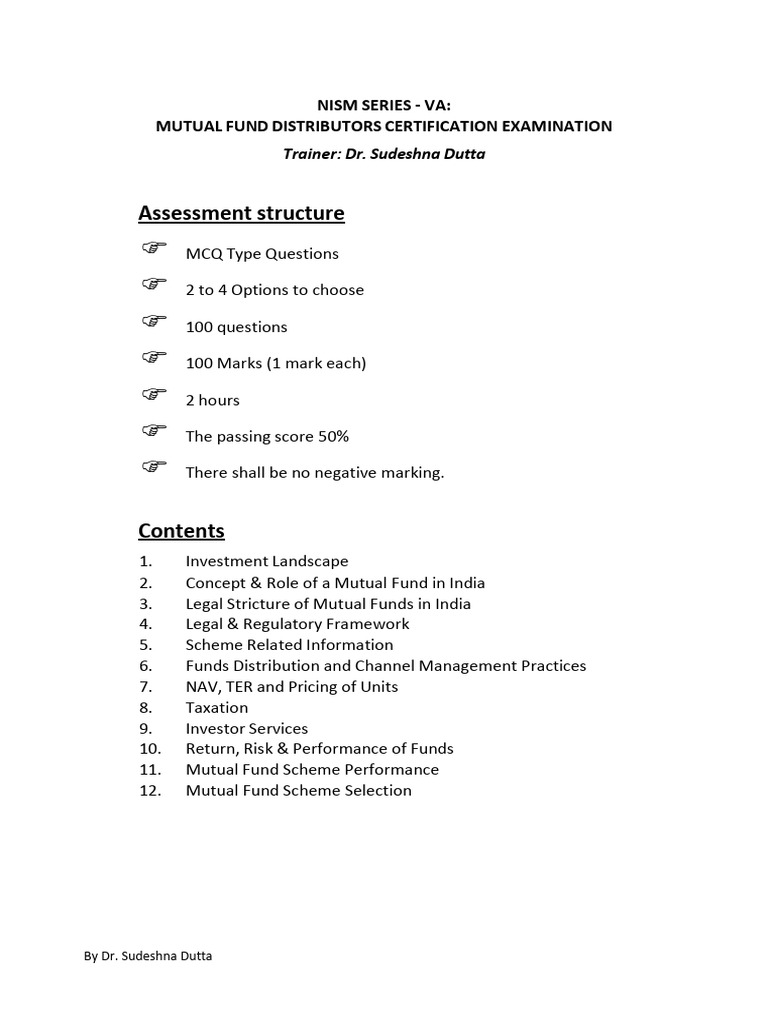 Nism Class PDF | PDF | Investment Fund | Mutual Funds
