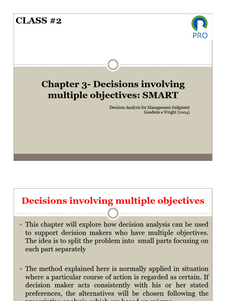 Chapter#3 - SMART | PDF | Decision Making | Sensitivity Analysis
