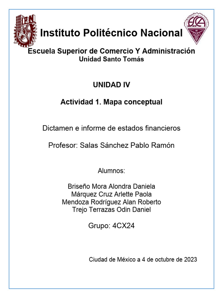 Mapa Conceptual de Informes Financieros | PDF