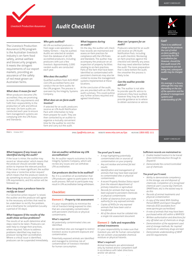 Lpa Audit Checklist - Web | PDF