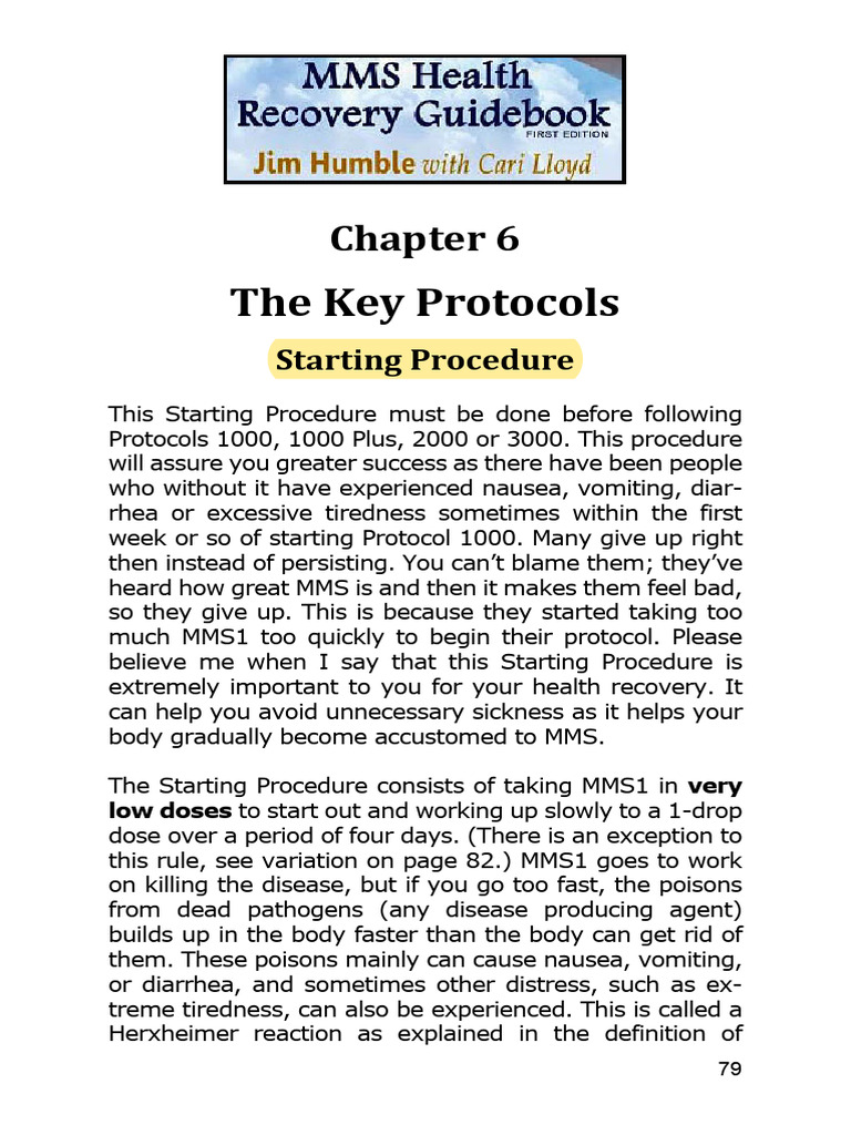 MMS Starting Procedure Explained | PDF | Nausea | Clinical Medicine