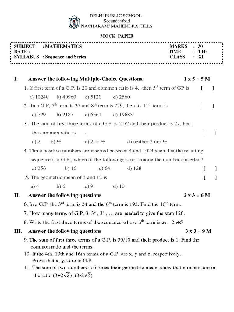 Math MOCK CT III 11th Grade | PDF | Mathematics | Science