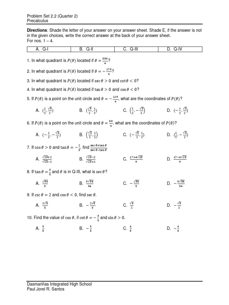 Problem Set 2.2 | PDF