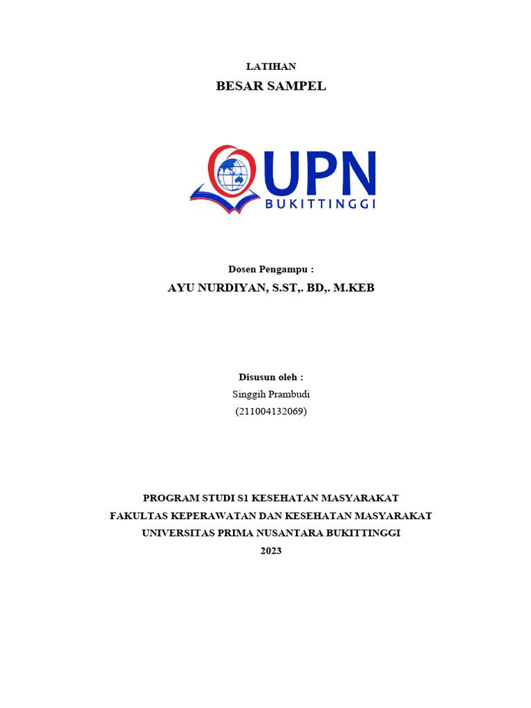 Latihan Besar Sampel SP Singgih Prambudi (Bu Ayu) | PDF