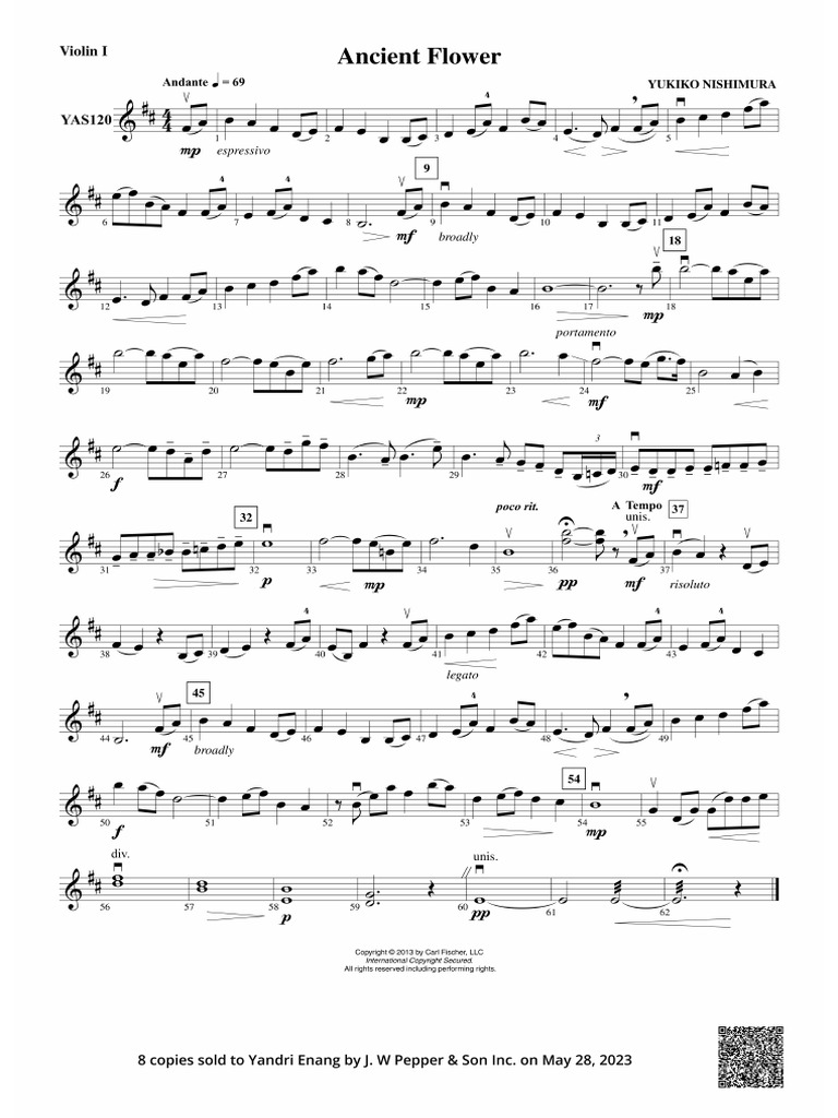 Ancient Flower-Violin I | PDF