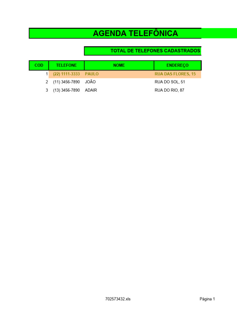 Agenda Telefonica | PDF